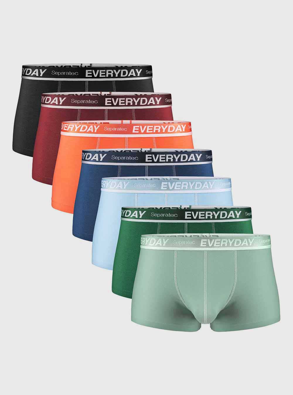 Separatec Men's Comfortable Soft Cotton Dual Pouch Colorful Trunks